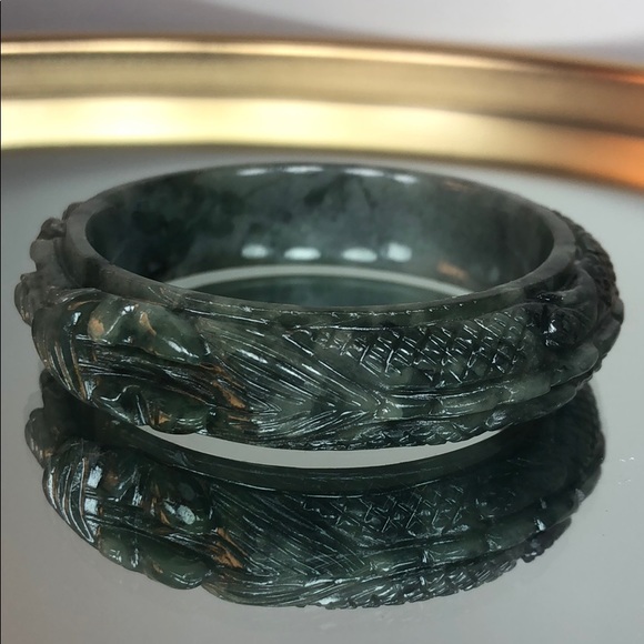 Jade | Jewelry | Jade Dragon Bangle Natural | Poshmark